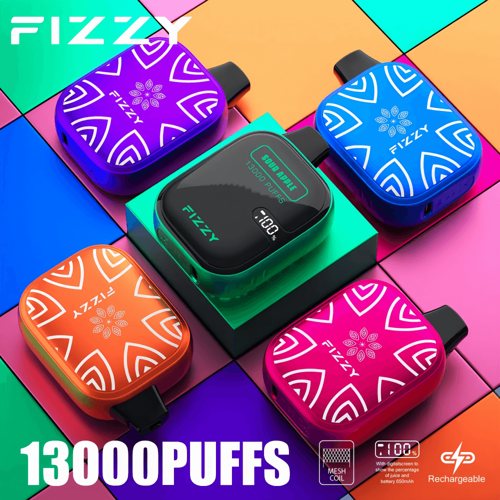 Fizzy Boom 13k 13000 Puffs Disposable Vape Pen 2% 5% Nicotine 12Tastes ...