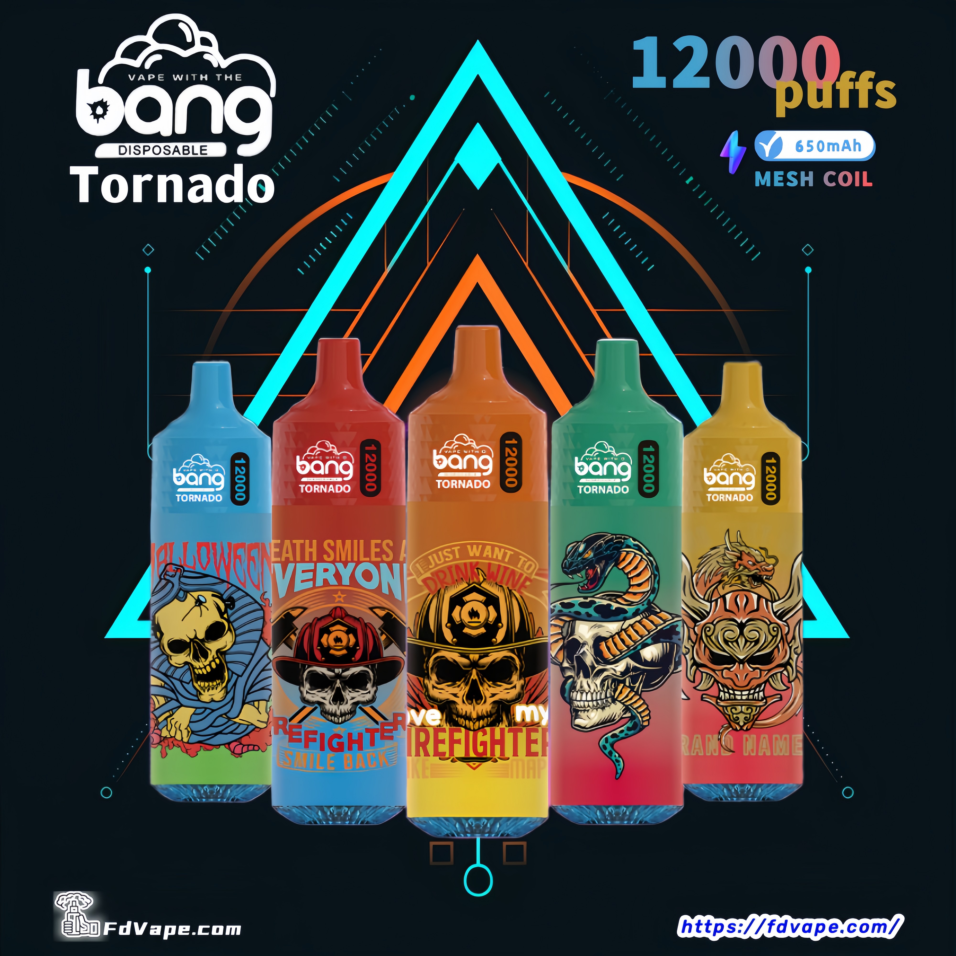 Bang Tornado 12000 12k Puffs Disposable Vape 0% 2% 3% 5% Nicotine 12 ...