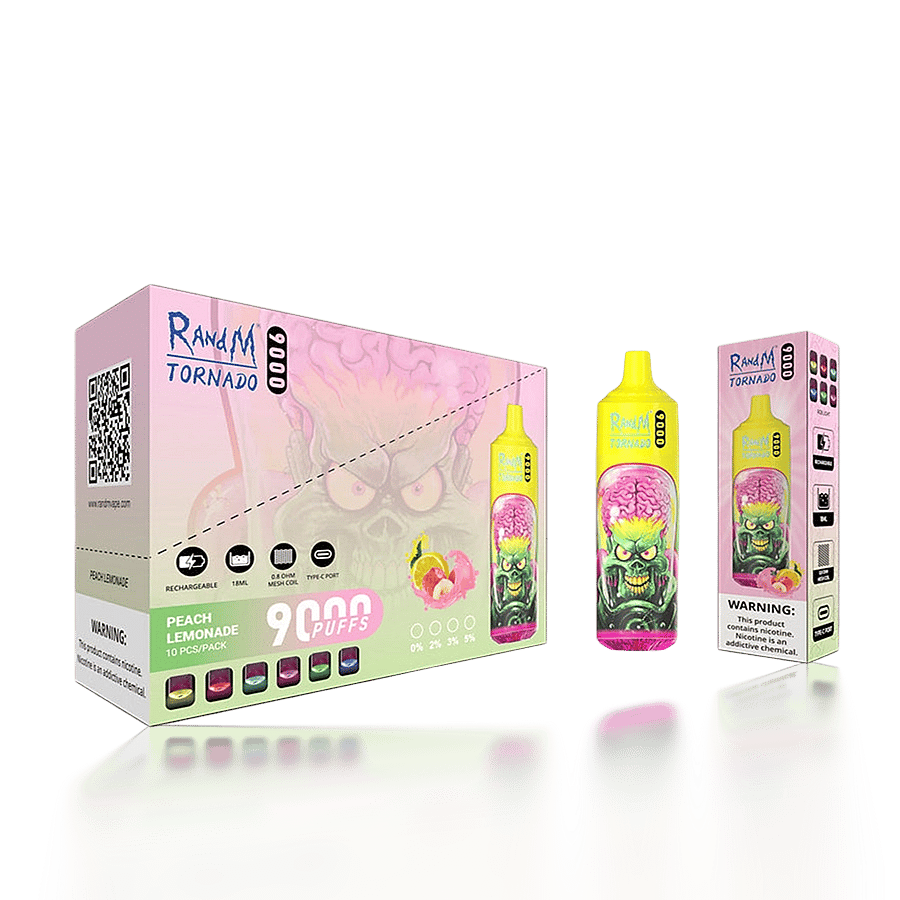 RandM Tornado 9000 9k Puffs Disposable Vape 2% 5% Nicotine 43 Tastes ...