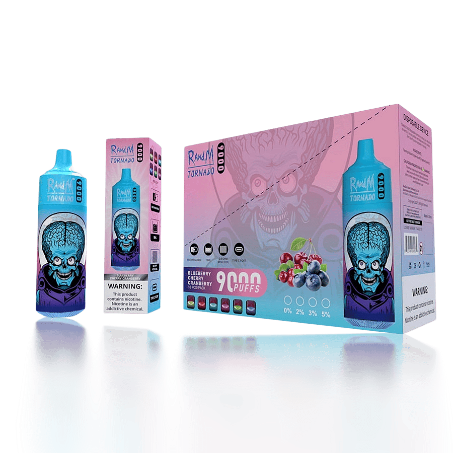 RandM Tornado 9000 9k Puffs Disposable Vape 2% 5% Nicotine 43 Tastes ...