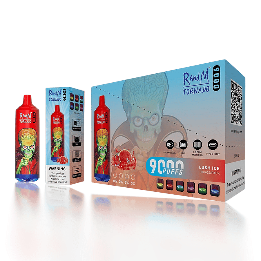 RandM Tornado 9000 9k Puffs Disposable Vape 2% 5% Nicotine 43 Tastes ...