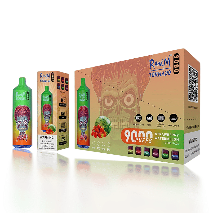 RandM Tornado 9000 9k Puffs Disposable Vape 2% 5% Nicotine 43 Tastes ...