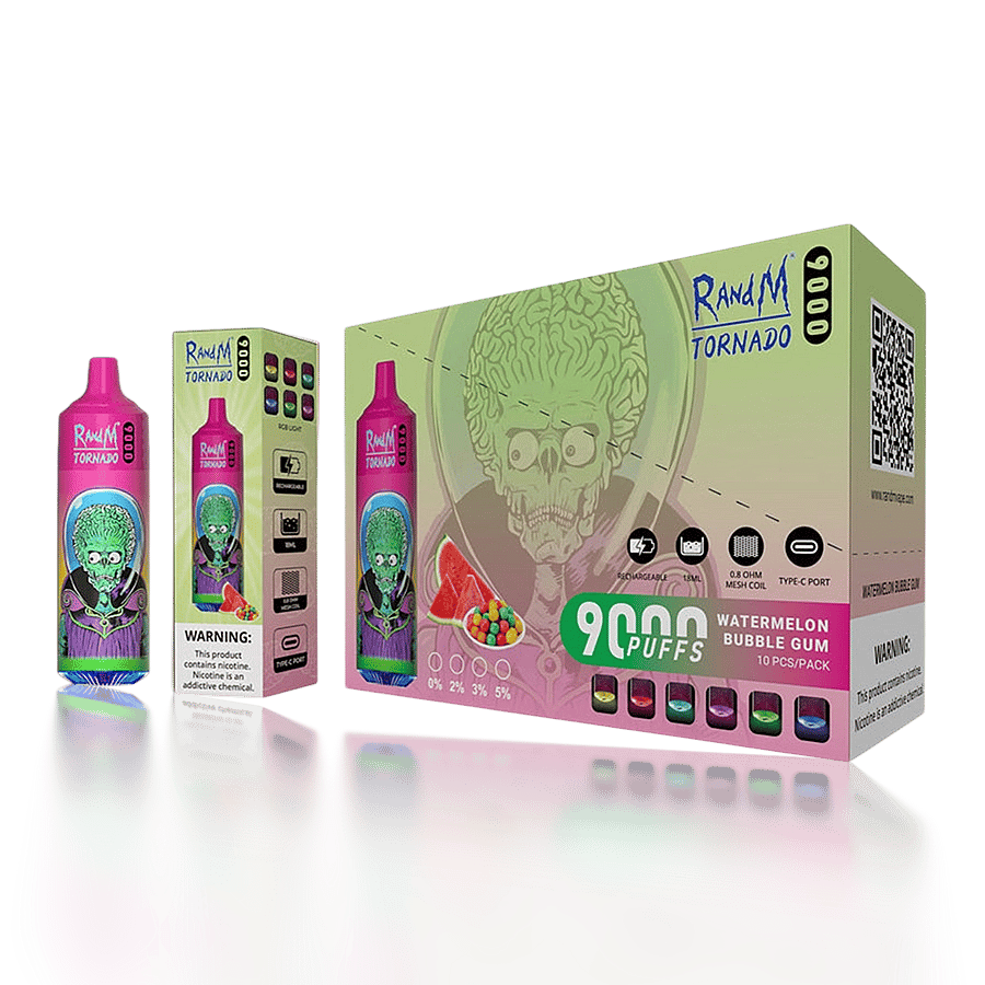 RandM Tornado 9000 9k Puffs Disposable Vape 2% 5% Nicotine 43 Tastes ...