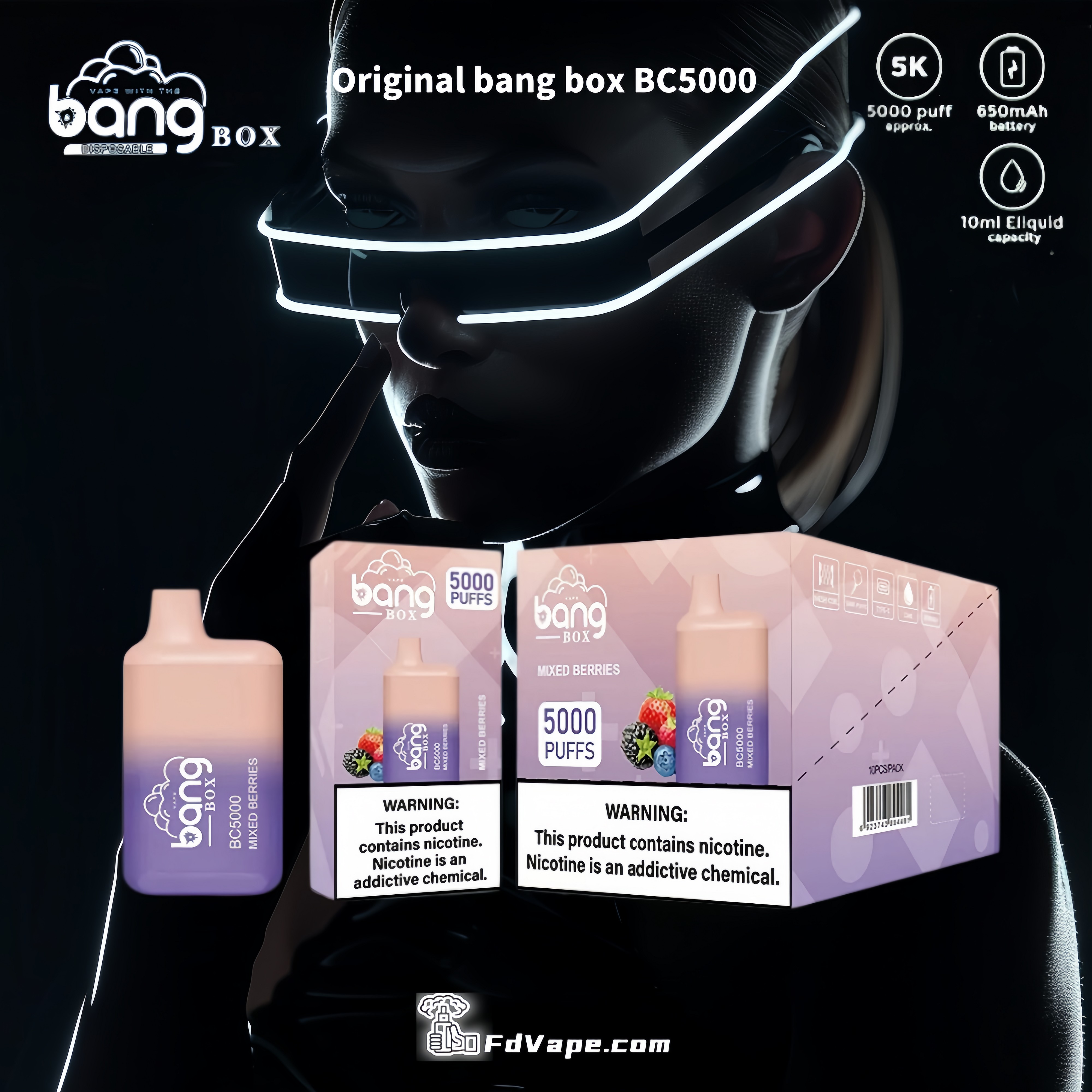 Bang Box Bc 5000 5k Puffs Disposable Vape 5% Nicotine 24 Tastes Hot ...