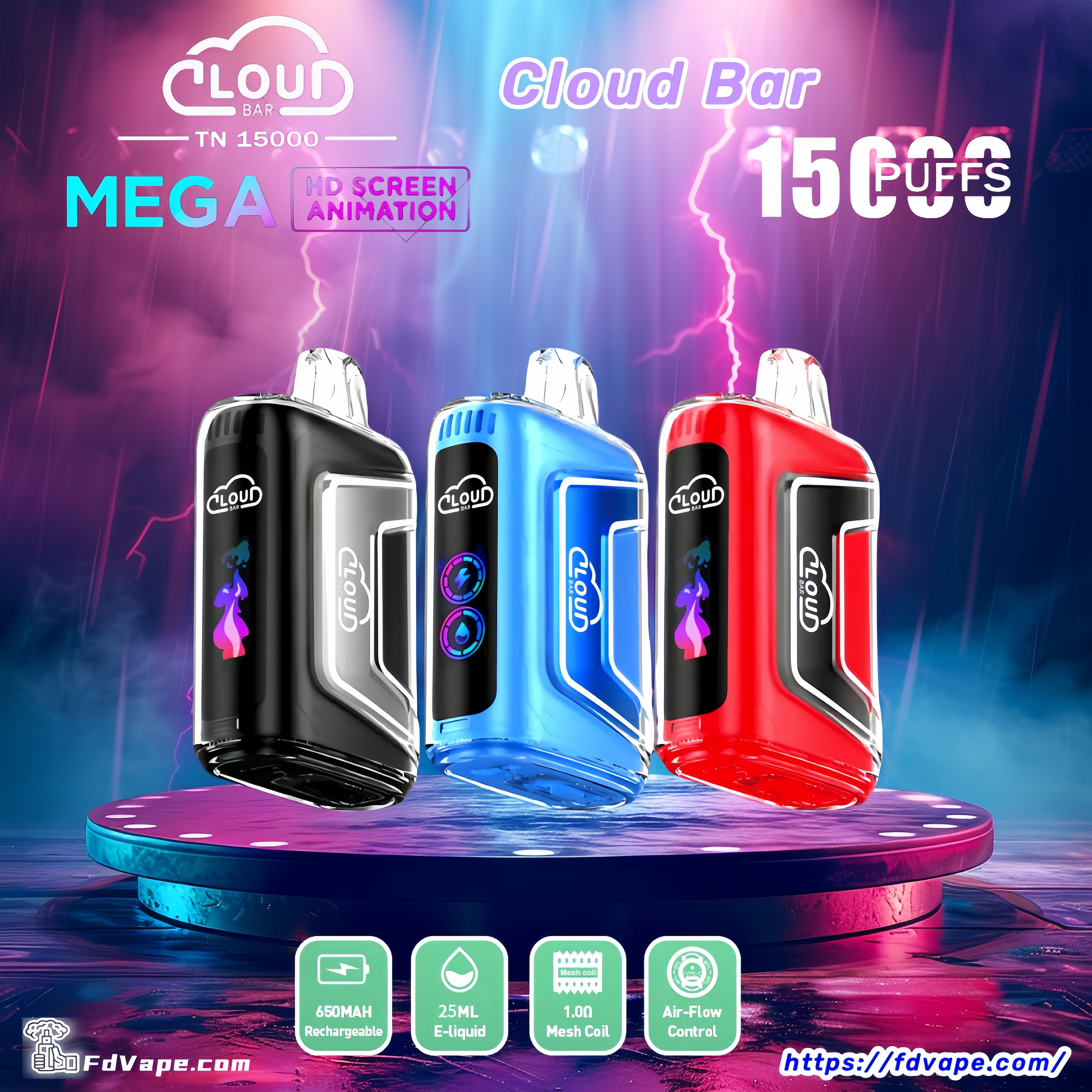 Cloud Bar 15000 15K Puffs LED Display Disposable Vape Wholesale