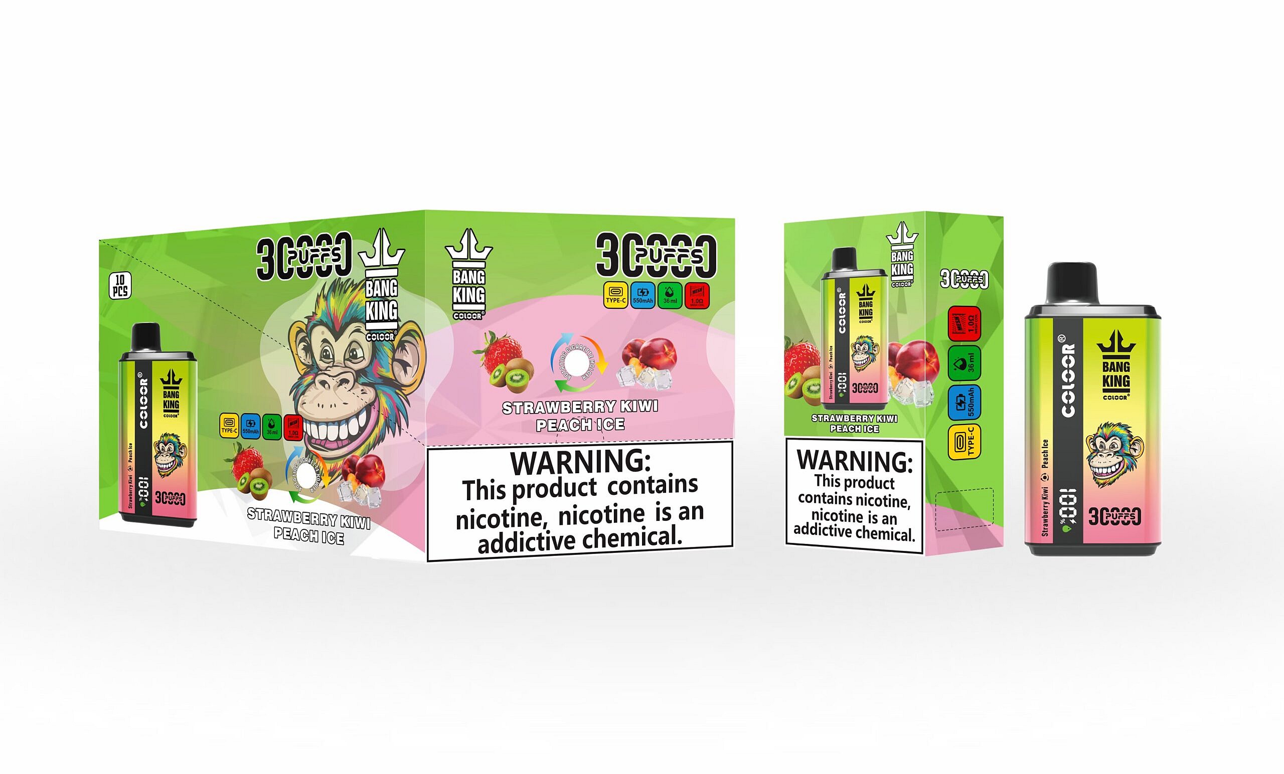 Bang King 30000 30k Puffs Double Taste Disposable Vape 0% 2% 3% 5% ...