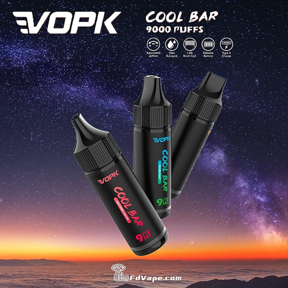 VOPK Cool Bar 9000 9k Puffs Disposable Vape 0% 2% 3% 5% Nicotine ...