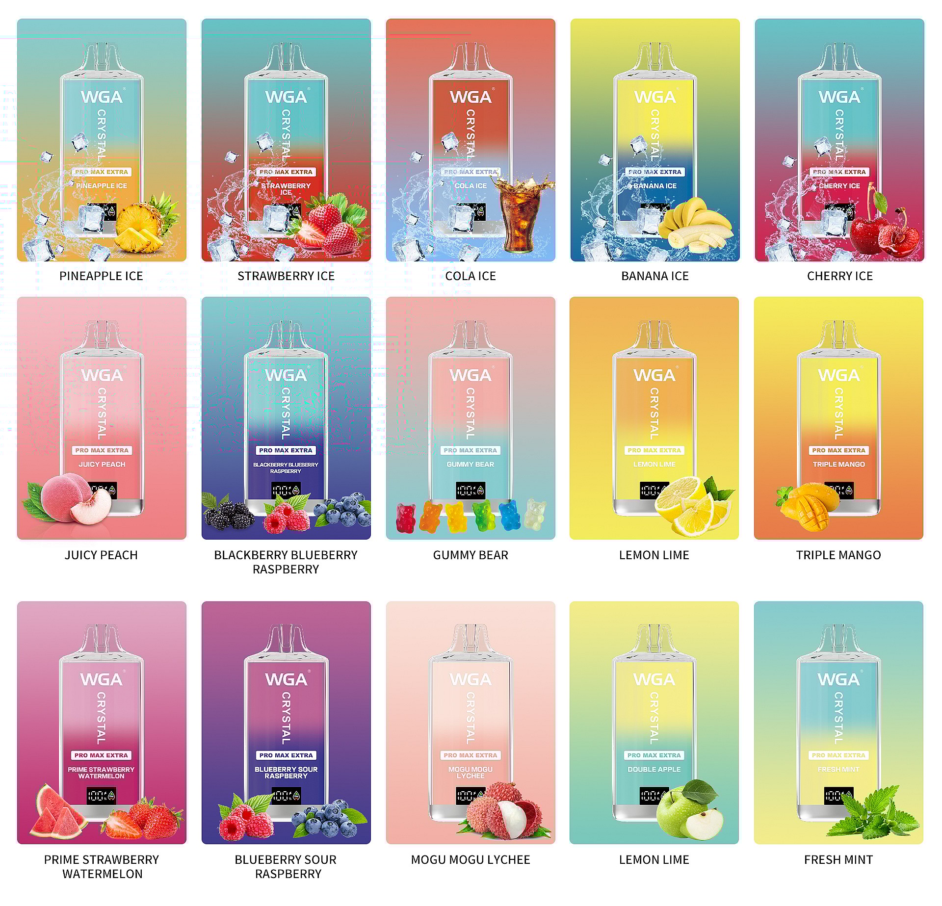 WGA Crystal Pro Max Extra 15000 15k Puffs Einweg-Vape LED-Display ...