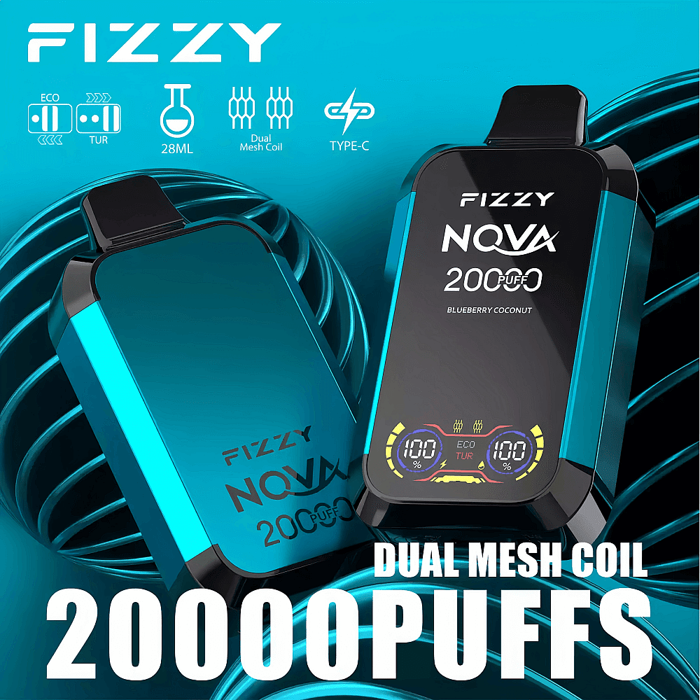 Fizzy Nova 20k 20000 Puffs Vape Pen desechable de malla doble 2% 5% ...