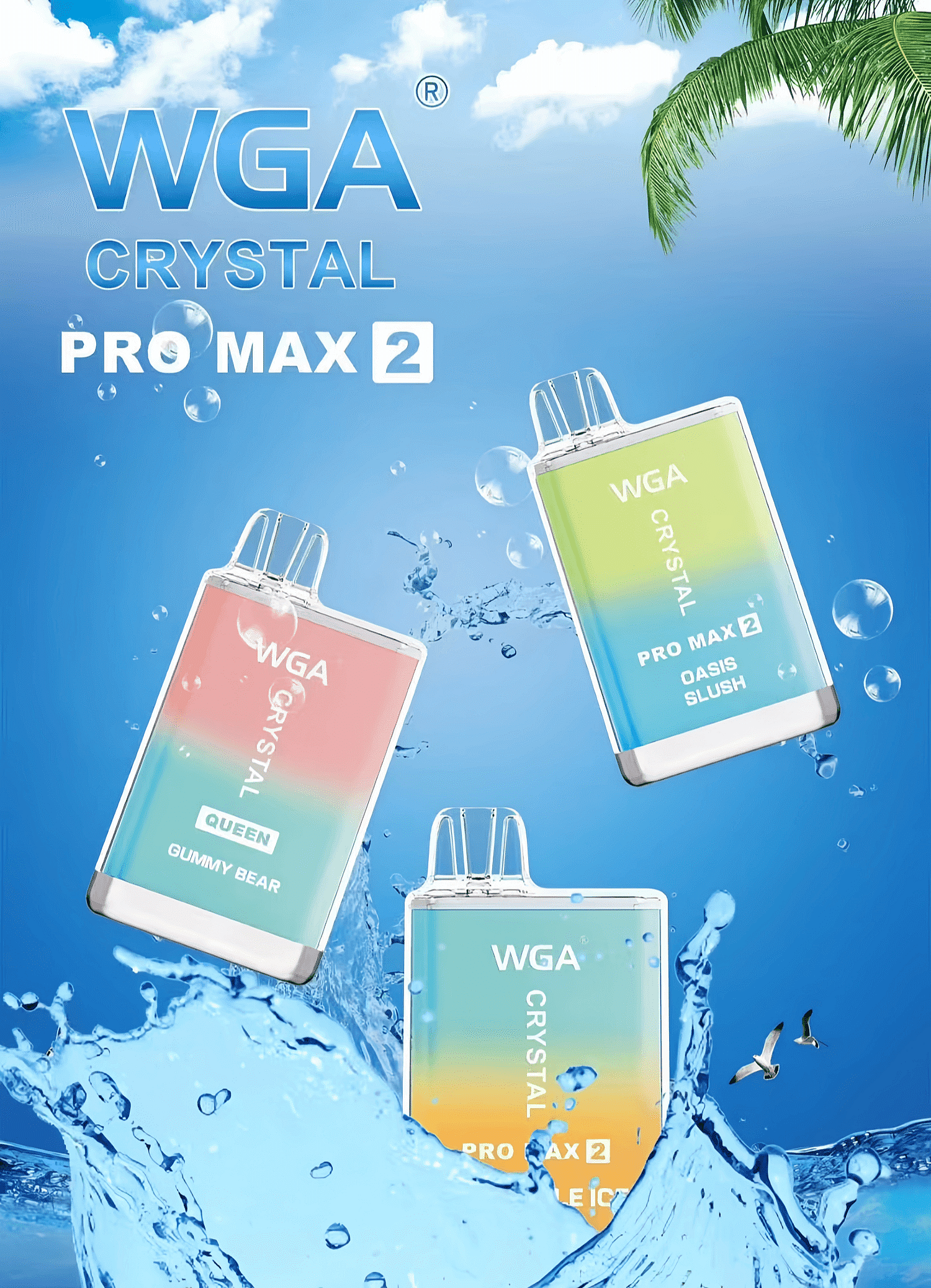 WGA Crystal 6000 6K Puffs Disposable Vape pen 2% Nicotine 27Tastes ...