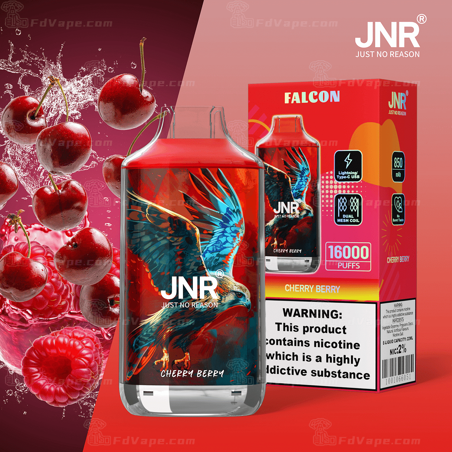 JNR Falcon 16000 16k Puffs Pod Vape jetable 0% 2% 5% Nicotine 29Tastes ...