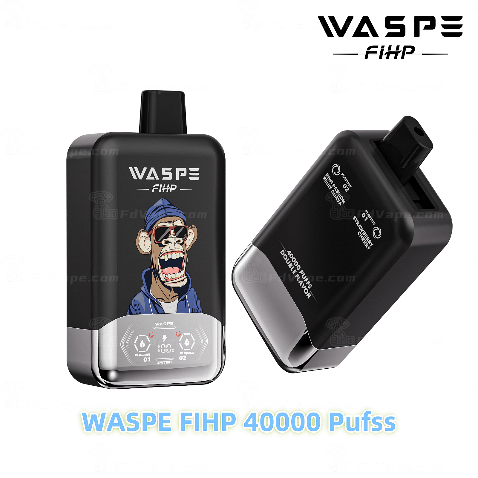 WASPE FIHP 40000 40K Puffs Doppelter Geschmack Einweg-Vape-Pen 2% 5% ...