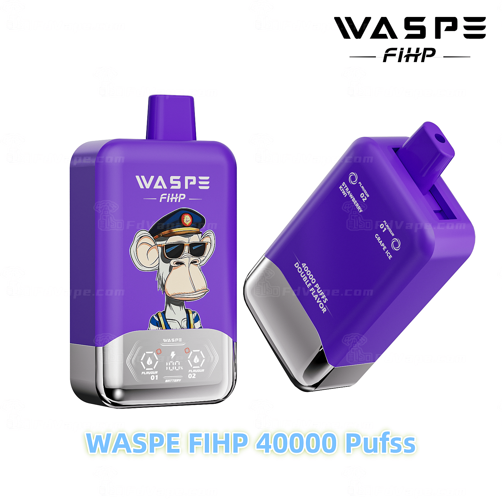 WASPE FIHP 40000 40K Puffs Doppelter Geschmack Einweg-Vape-Pen 2% 5% ...