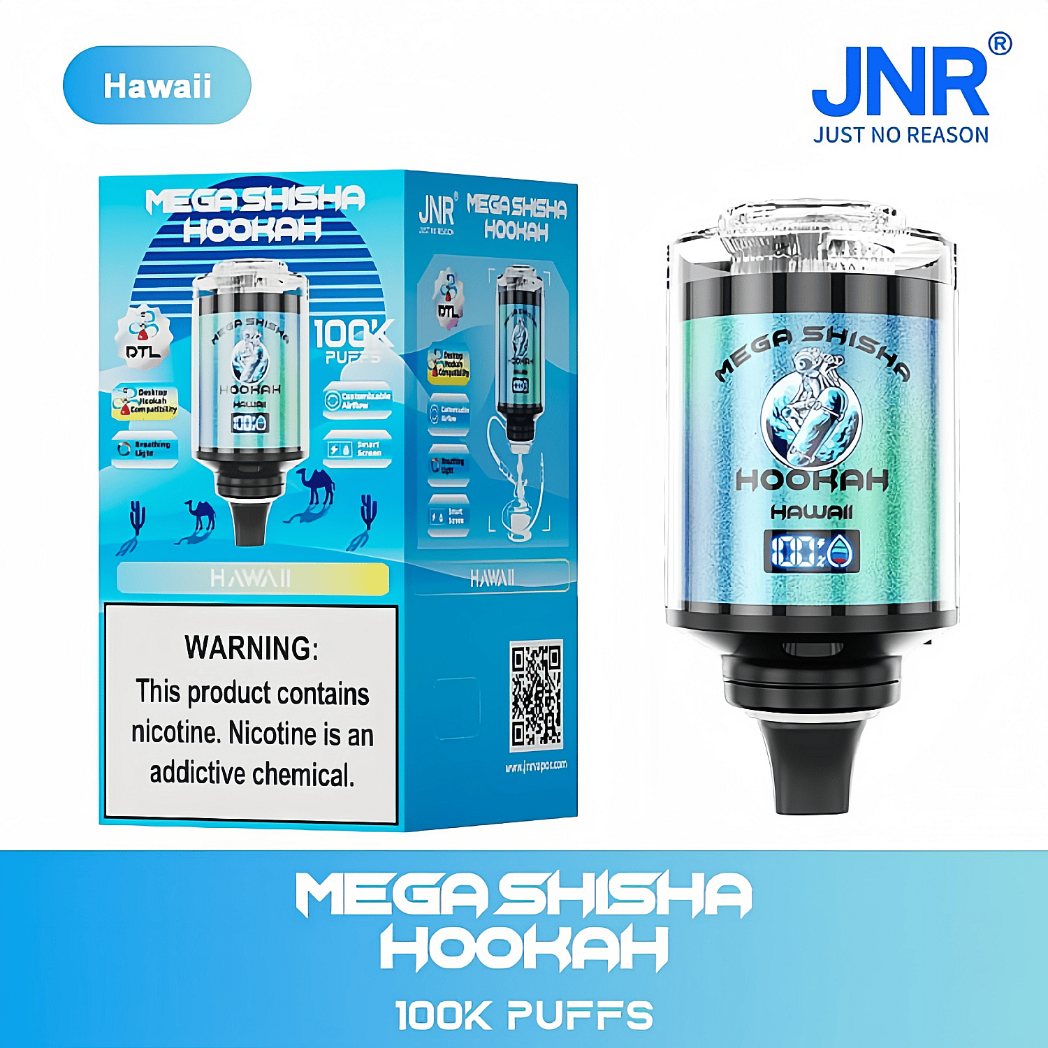 JNR Mega Shisha Hookah 100000 100K Puffs Einweg-Vape 2% Nikotin ...