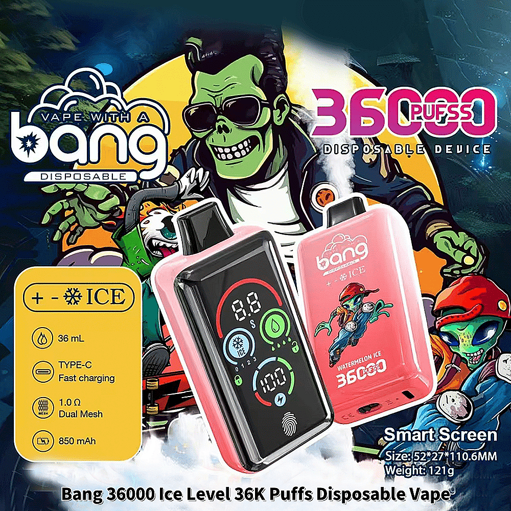 Bang 36000 Lce Level 36K Puffs Disposable Vape 0% 2% 3% 5% Nicotine ...