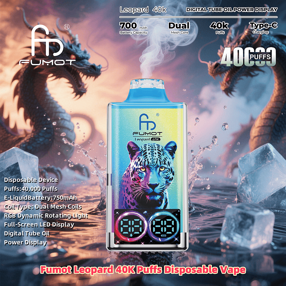Fumot Leopard 40000 40K Puffs Disposable Vape Dual Mesh Coil 2% 3% 5% ...