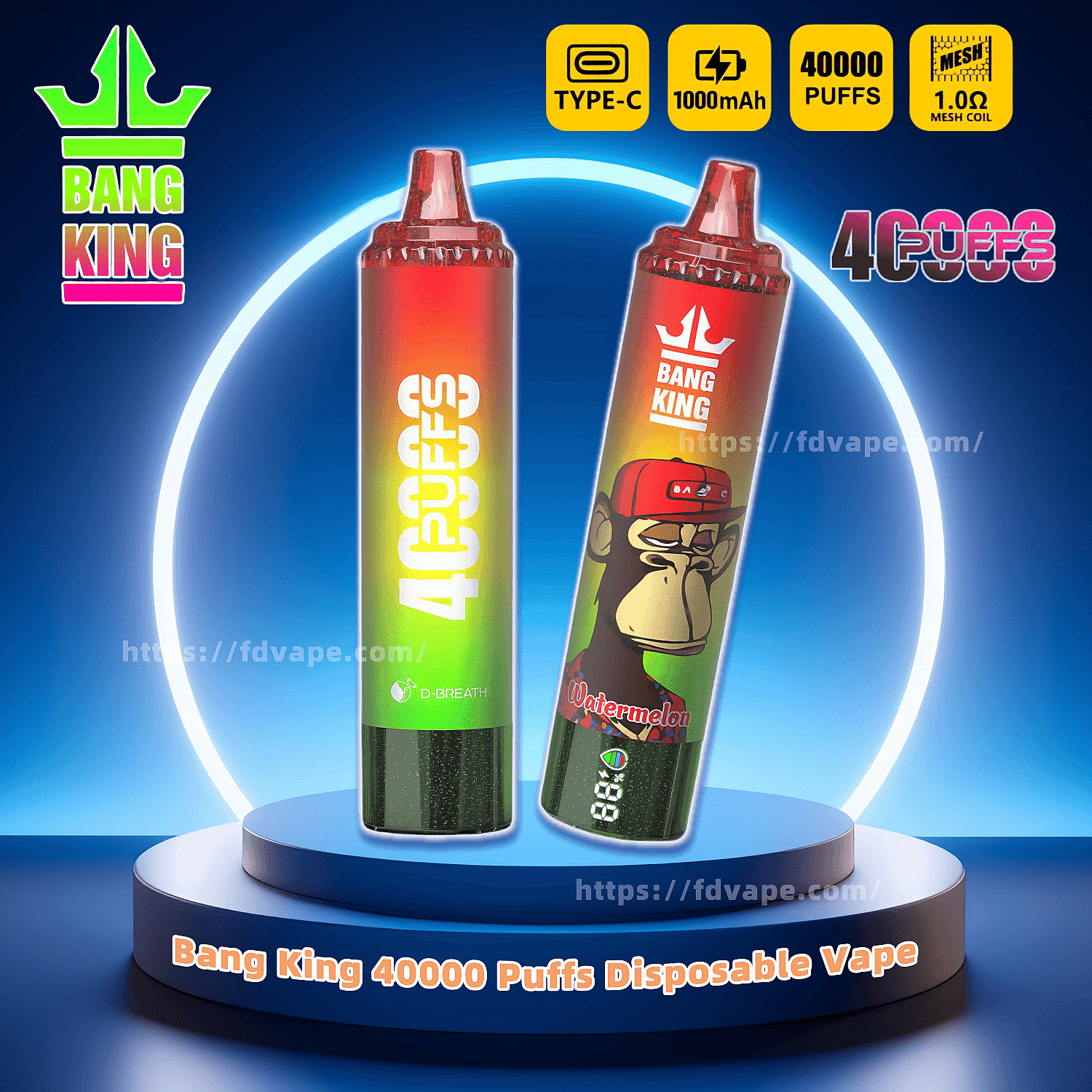 Bang King 40000 40k Puffs Disposable Vape Tornado Series 0% 2% 3% 5% ...