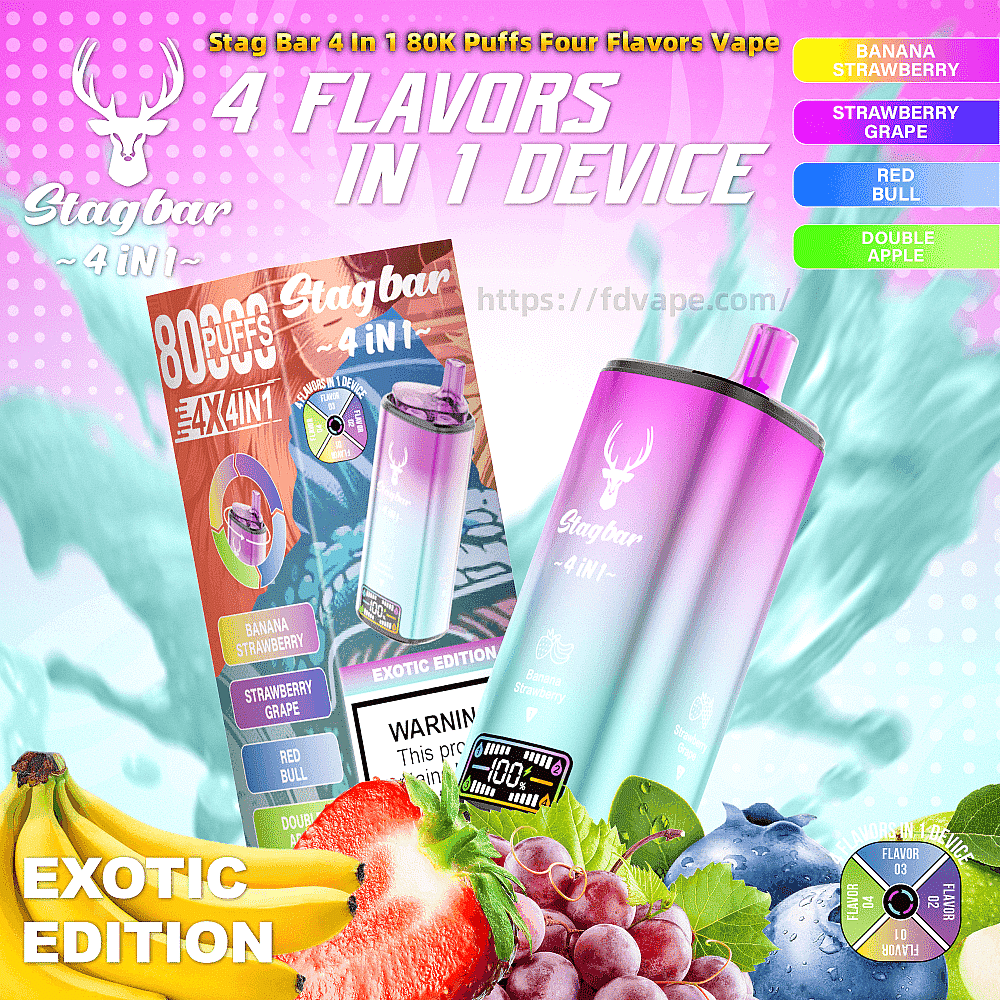 Stag Bar 4 In 1 80000 80K Puffs Four Flavors Disposable Vape 2% ...