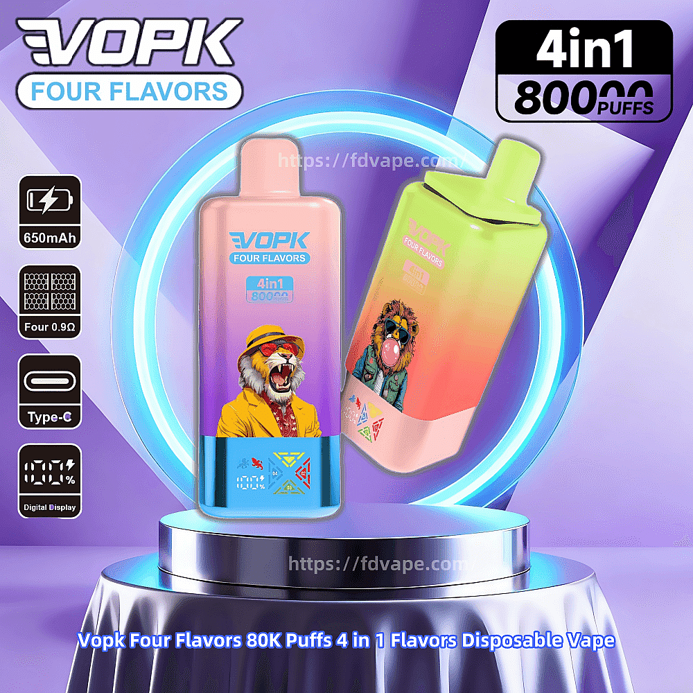 Vopk Four Flavors 80000 80K Puffs 4 in 1 Flavors Disposable Vape 2% 5% ...