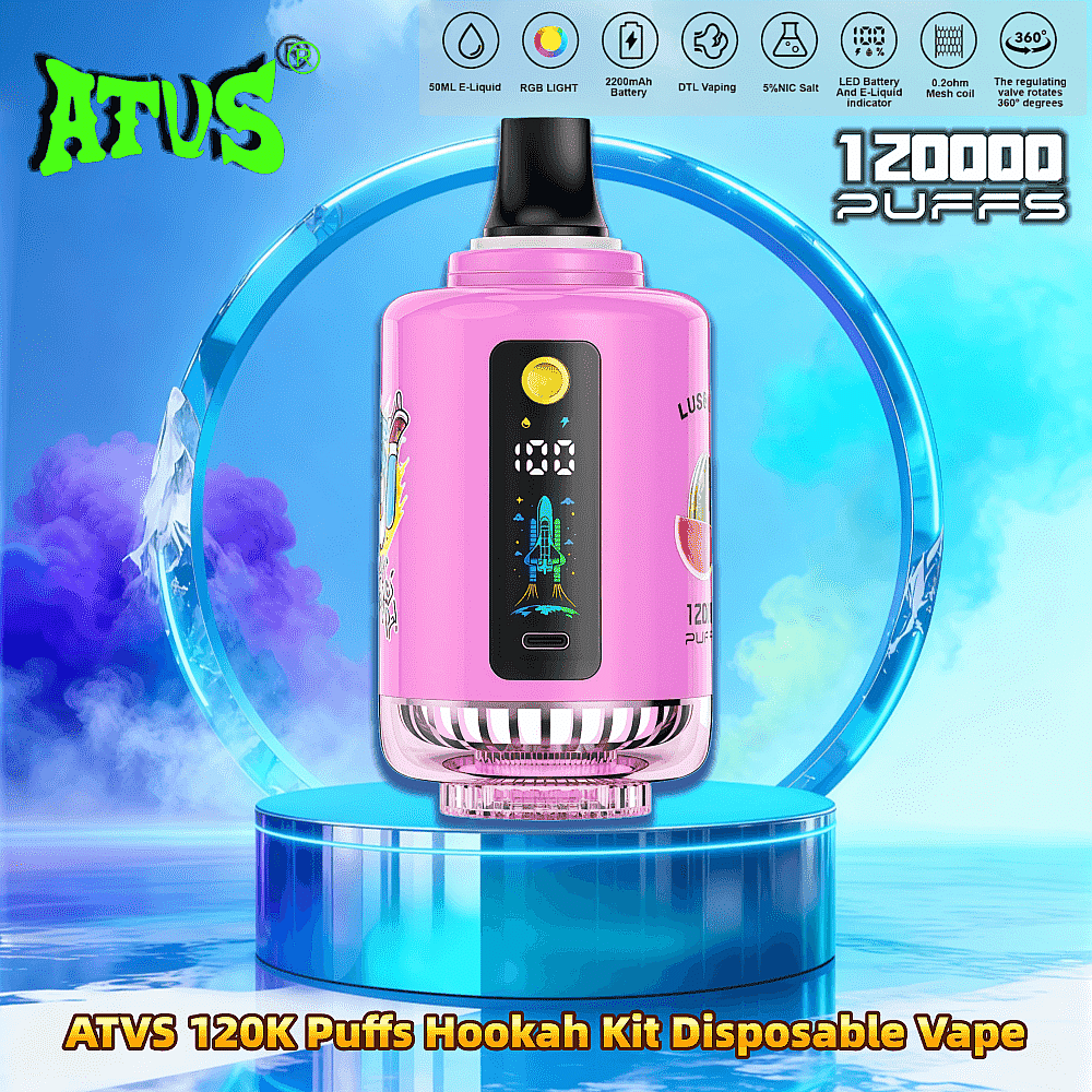 ATVS 120000 120K Puffs Shisha Hookah Kit Disposable Vape 5% Nicotine ...