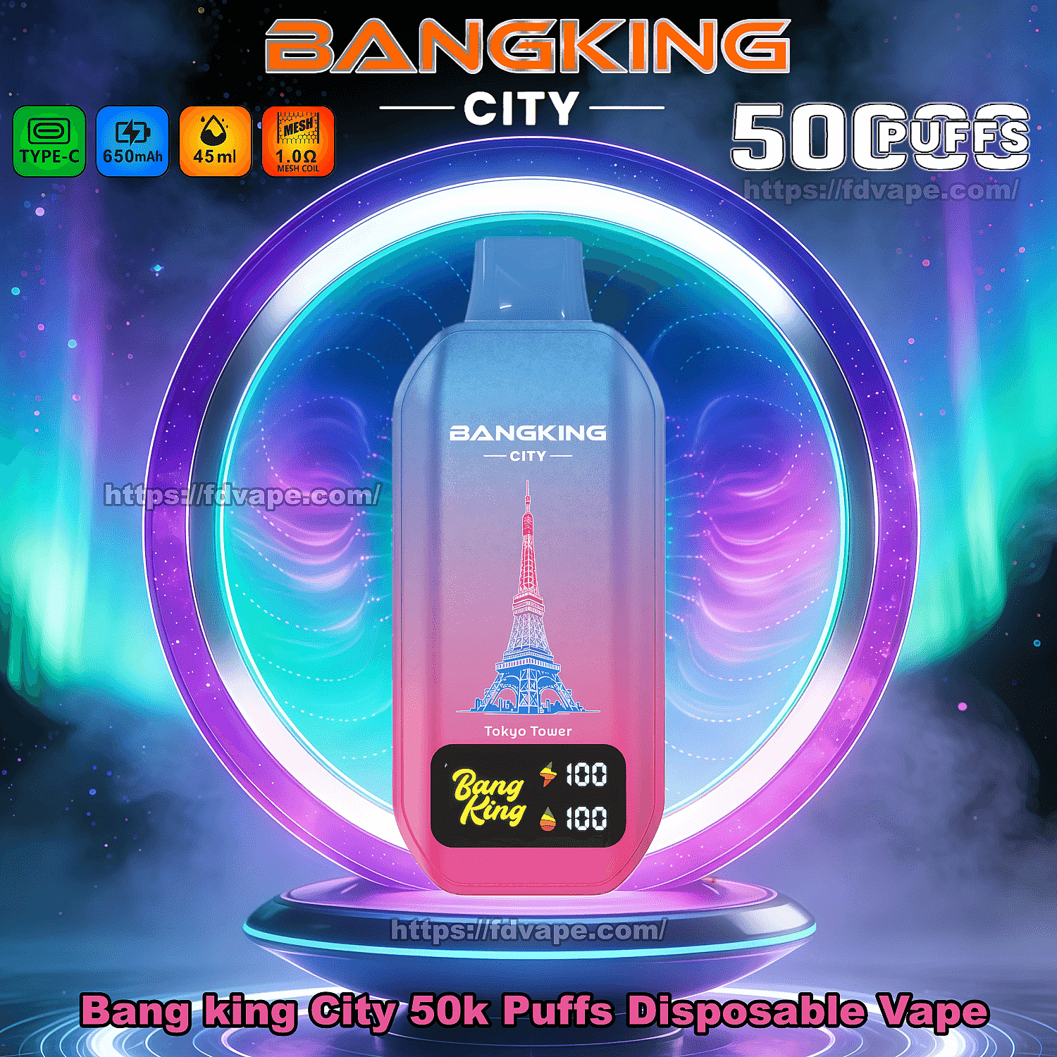 Bang king City 50000 50k Puffs Disposable Vape 0% 2% 3% 5% Nicotines ...