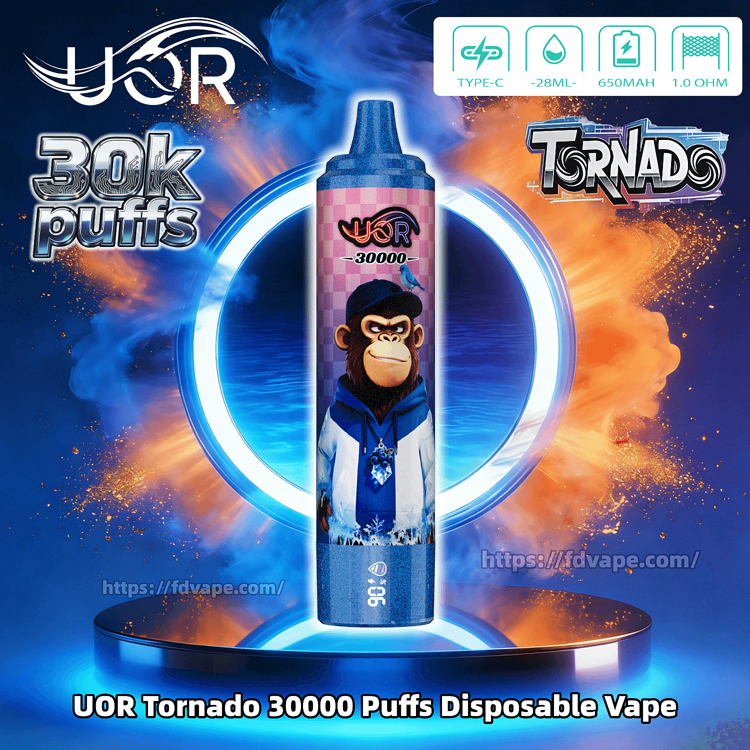 UOR Tornado 30000 30K Puffs Disposable Vape 2% 5% Nicotin 10Tastes ...