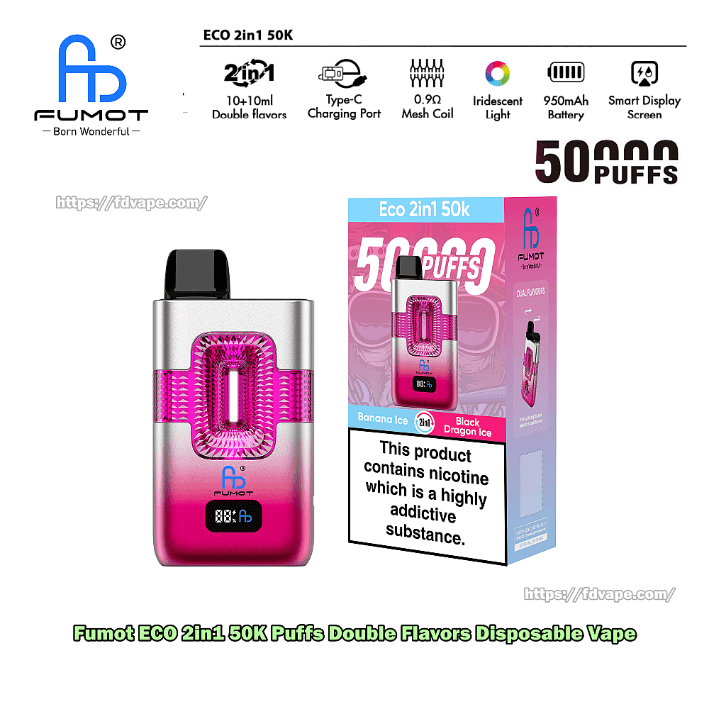 Fumot ECO 2in1 50000 50K Puffs Double Flavors Disponibel Vape 2% 3% 5% ...