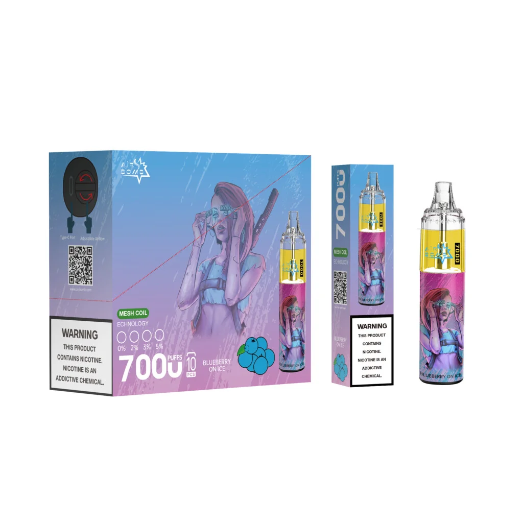 Airbomb Tornado 7000 Puffs Disposable Vape 0% 2% 3% 5% Nicotine 10 ...