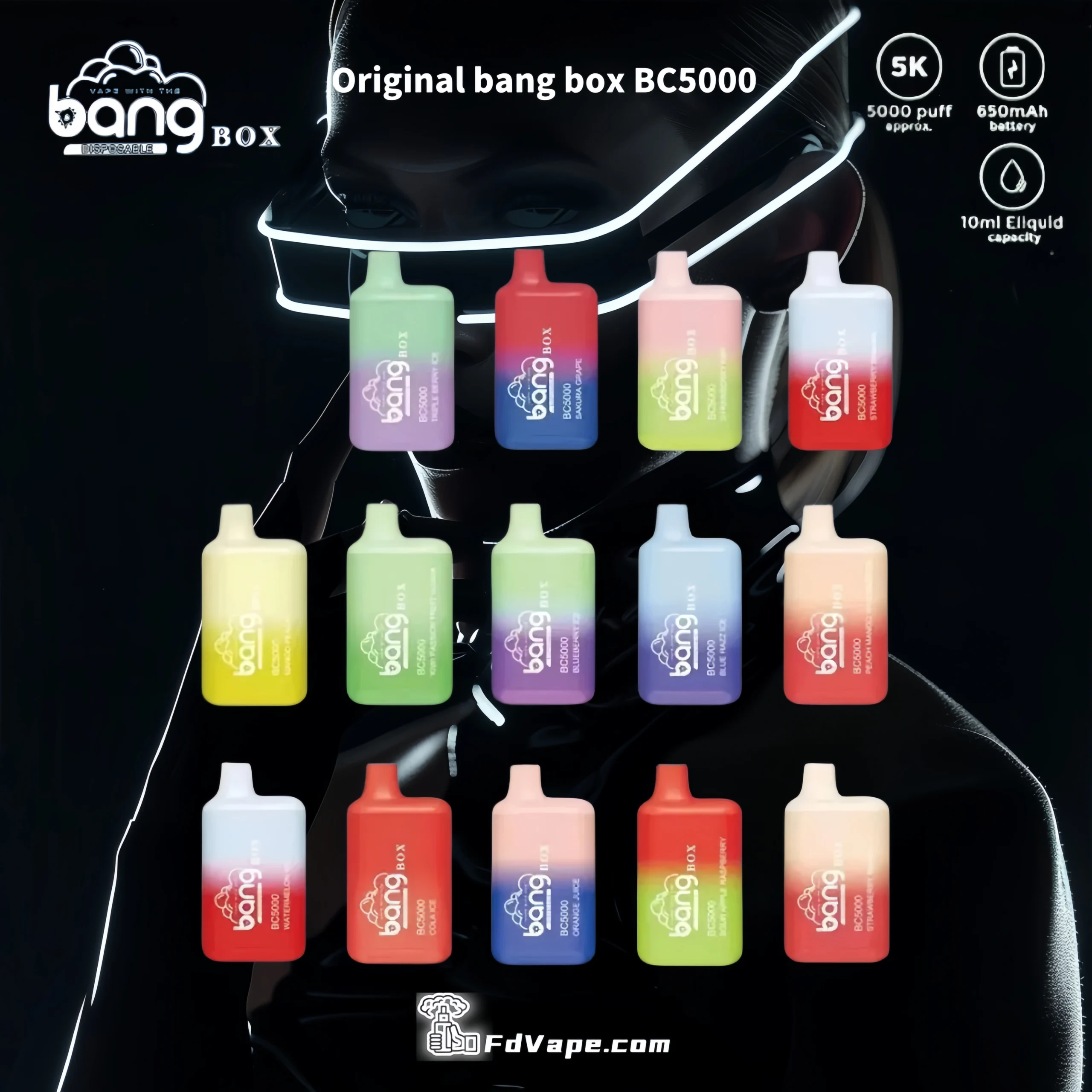 Bang Box Bc 5000 5k Puffs Disposable Vape 5% Nicotine 24 Tastes Hot ...