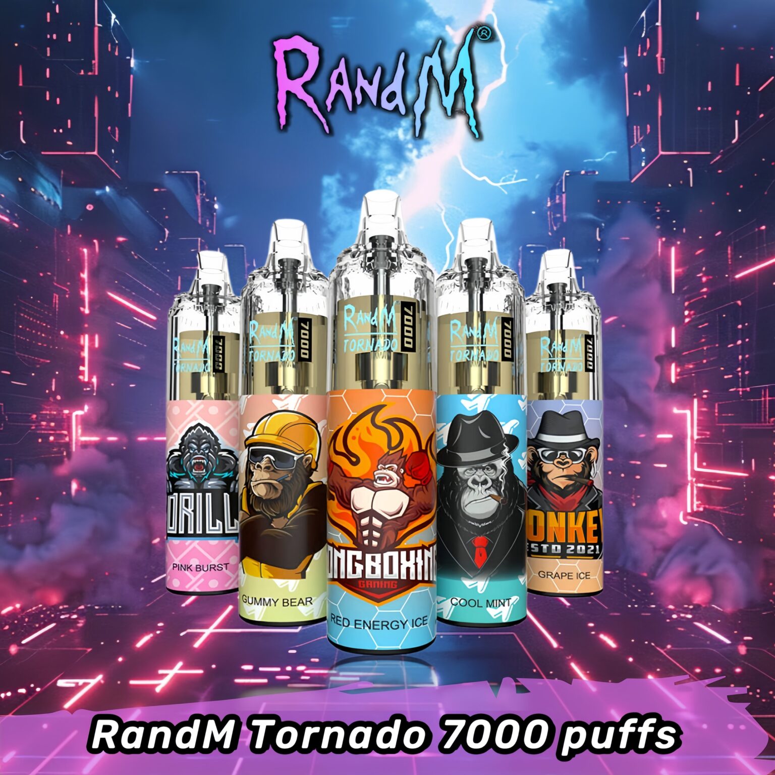China RM RandM Tornado 7000 7k Puffs Disposable Vape
