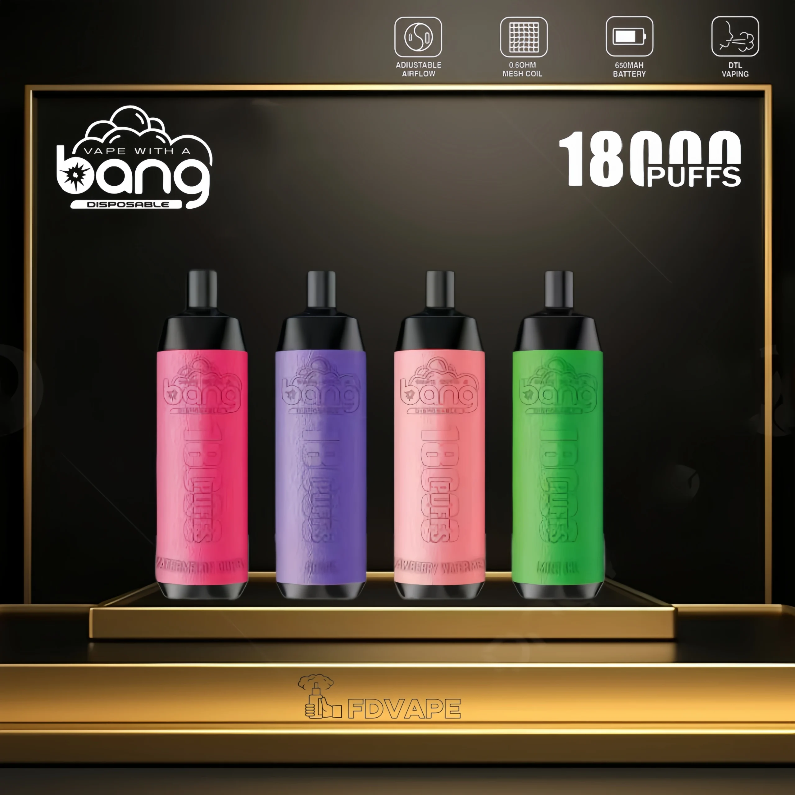 Bang Crown Bar 18000 18k Puffs Disposable Vape Best Many Nicotine ...