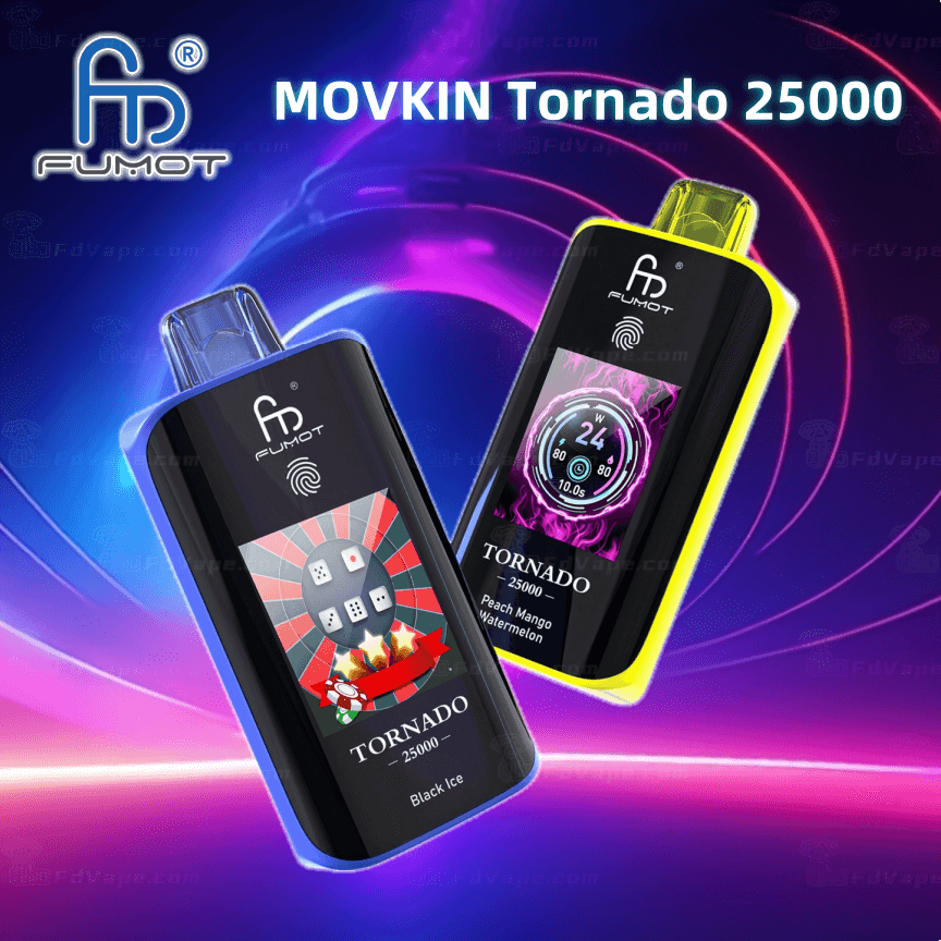FUMOT MOVKIN Tornado 25000 25k Puffs Disposable Vape pen 2% 5% Nicotine ...