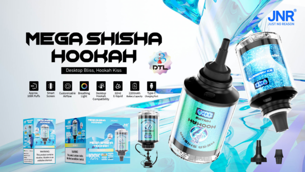 JNR Mega Shisha Hookah 100000 100K Puffs Disposable Vape 2% Nicotine ...