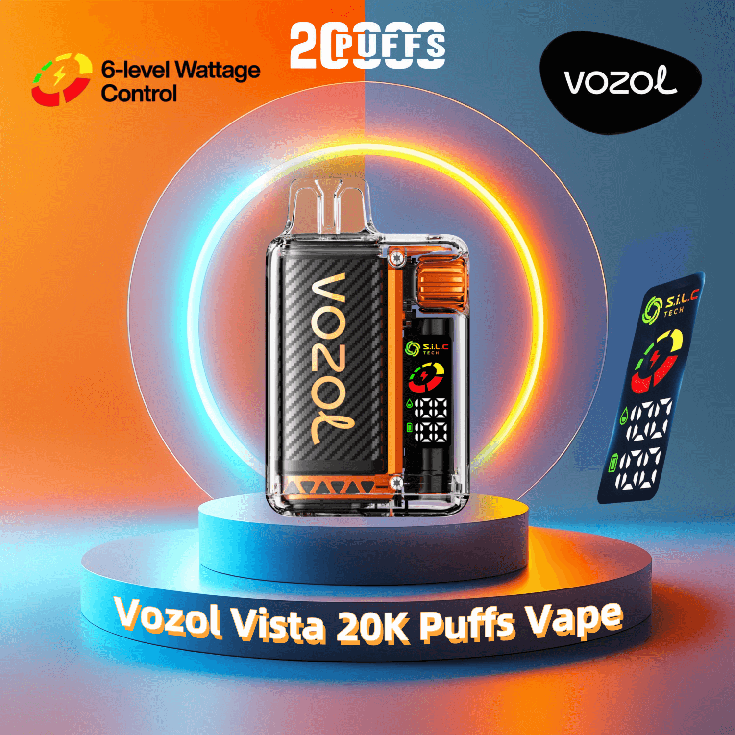 Vozol Vista 20000 20K Puffs Disposable Vape Pen Dual Mesh 5% Nicotine ...