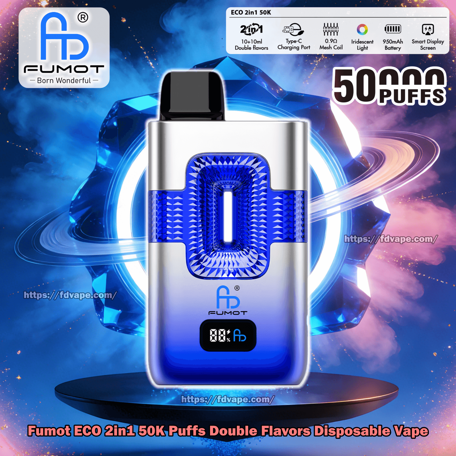 Fumot ECO 2in1 50000 50K Puffs Double Flavors Disponibel Vape 2% 3% 5% ...
